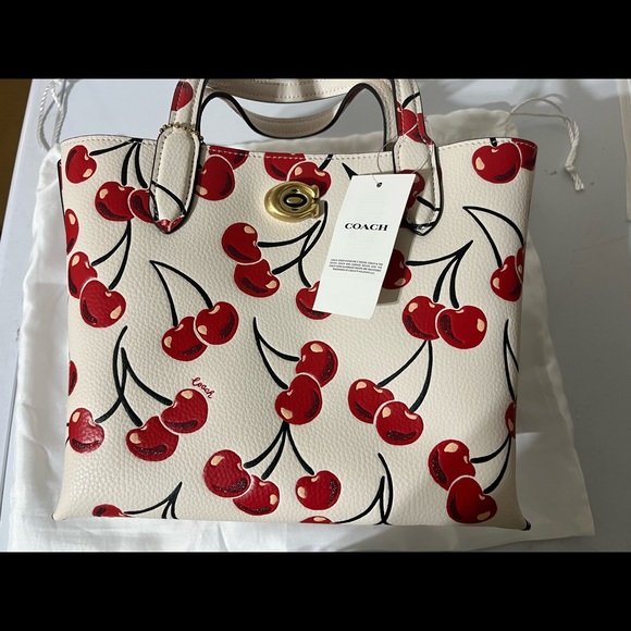 Coach | Bags | Coach Soft Tabby Cherryprint Leather Shoulder Bag Msrp47 ...